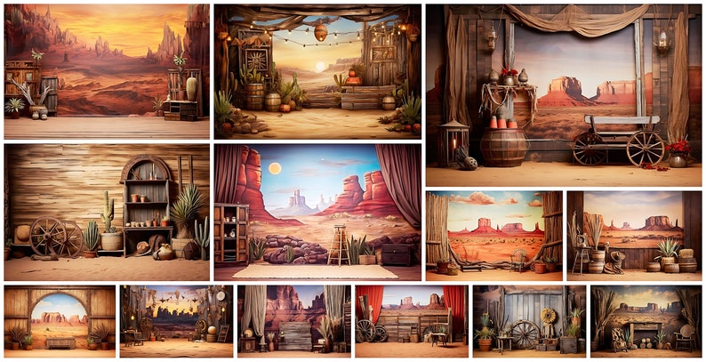 25 Wild West Digital Backgrounds, Era of Cowboys and Saloons ...