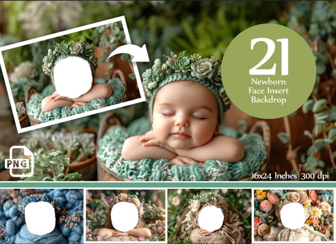 21 Newborn Face Insert Backdrops | Baby Photography Digital Backgrounds ...
