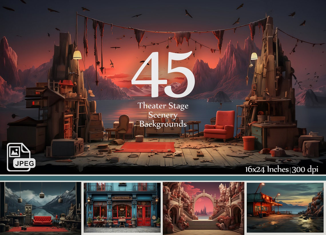 45 Theater Stage Scenery Backgrounds Theater Performances, Interior and ...