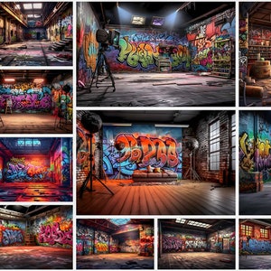31 Graffiti Walls Portrait Studio Digital Photography Backgrounds ...