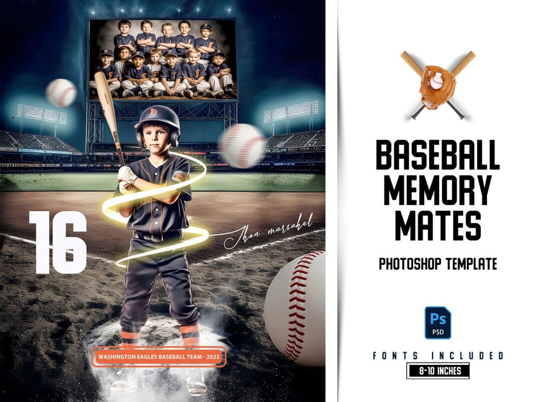 Baseball Memory Mates - Photoshop Templates for Sports Teams and ...