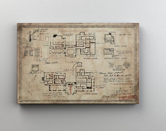 Resident Evil Spencer Mansion Map Plan Poster - Etsy