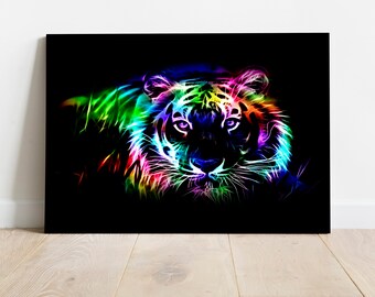 Tiger Neon Poster - Etsy