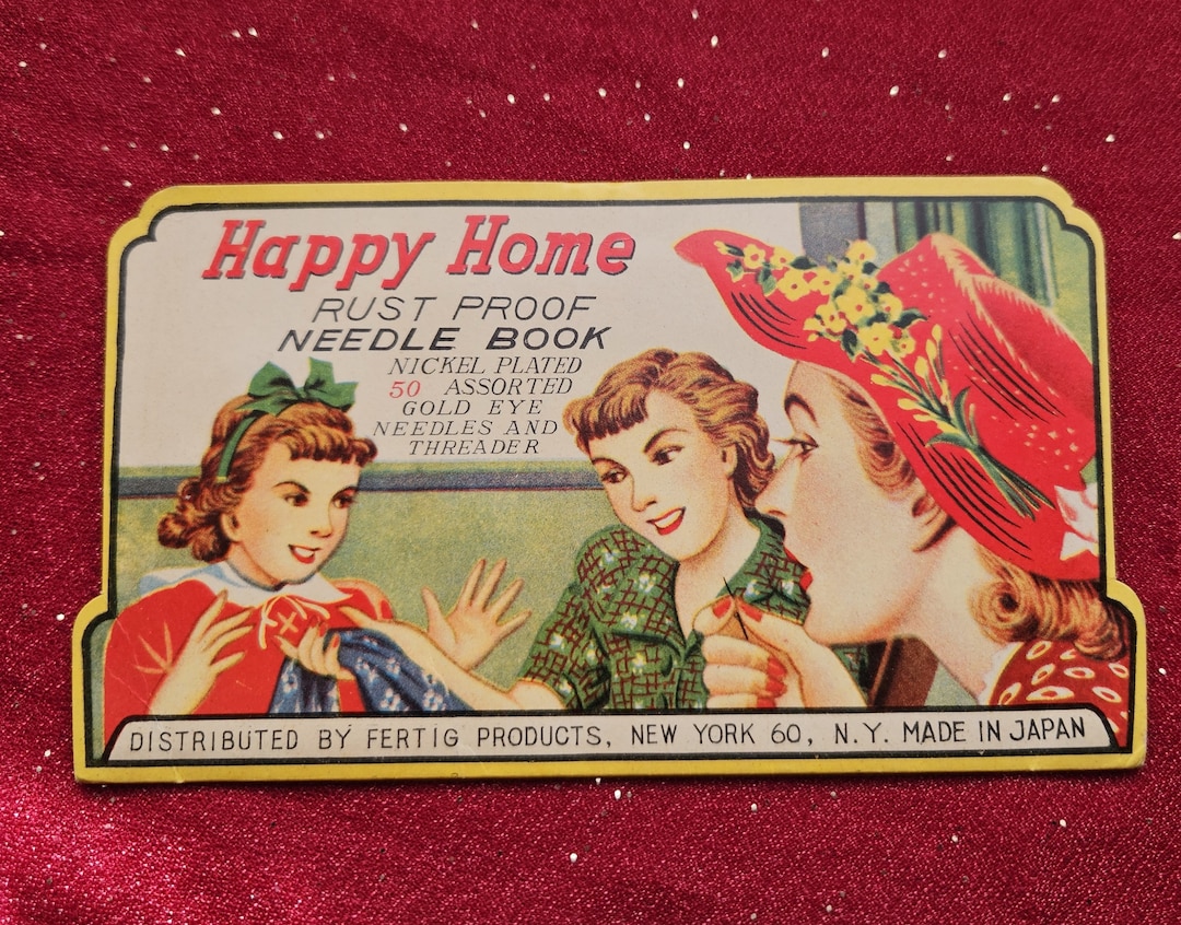 Vintage Happy Home Rust Proof Needle Book, Nickel Plated, 50 Assorted ...