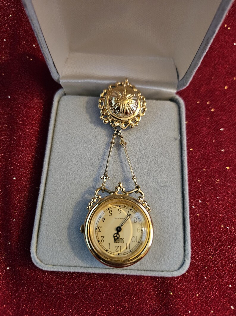 Vintage SWANK Brooch Watch Pin Pendant From 1980's - Etsy