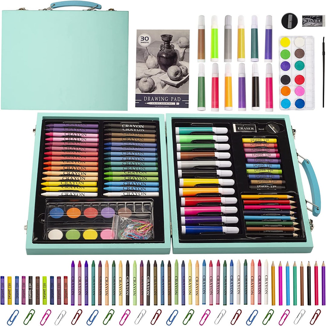 86pc Coloring Art Kit Wooden Drawing Art Supplies Case Sketch Etsy