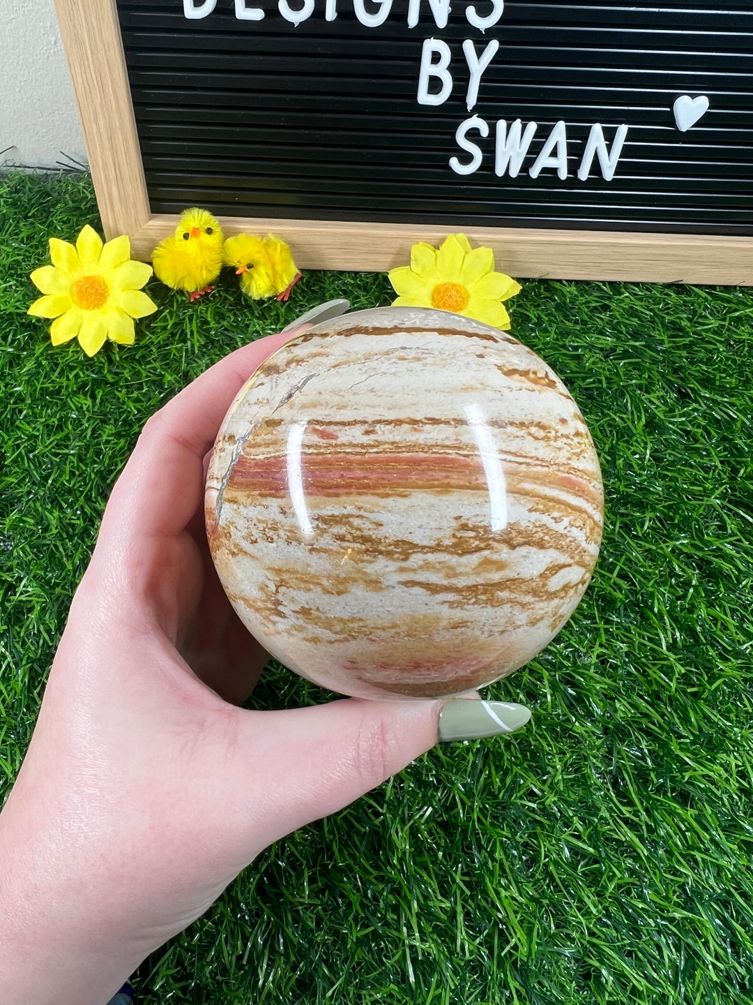 Rare Planet Like Jupiter Crystal Sphere Jasper. Polished Sphere With ...