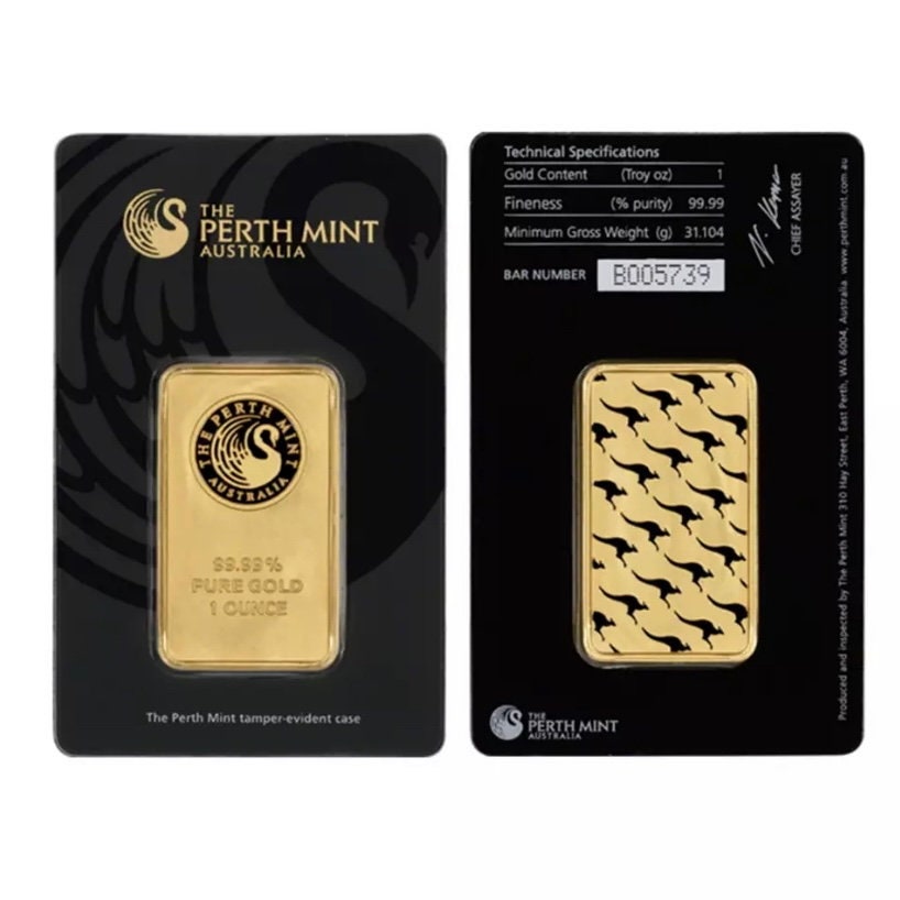 1 OZ Gold Bar Series the Perth Mint Bullion Bar Australia - Etsy