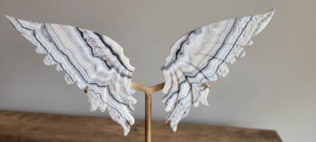 Stunningly Detailed Zebra Jasper Crystal Wings (with Stand) - Etsy