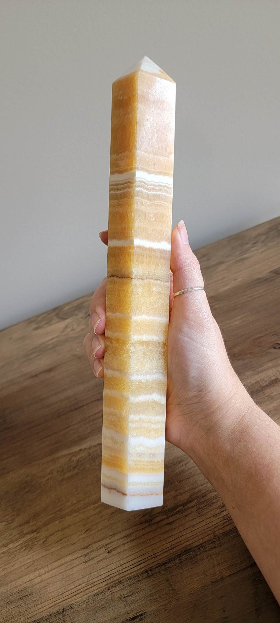 XL Orange Calcite Tower With Flash - Etsy