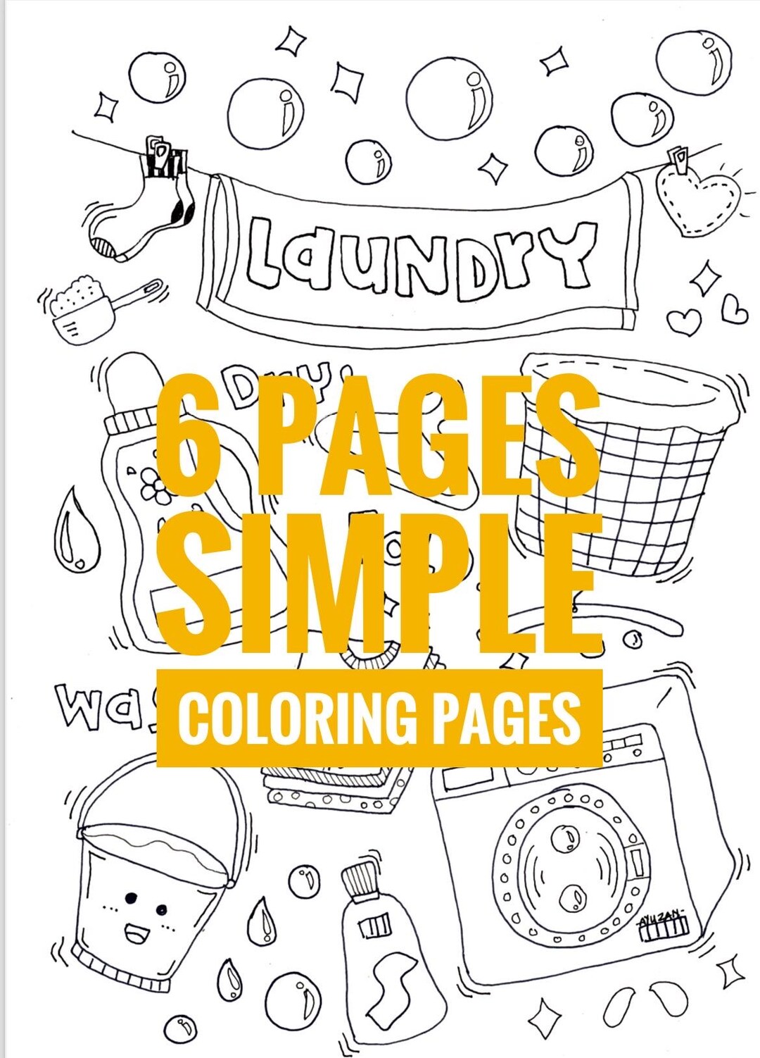 Simple Handrawn Doodle Coloring Sheet 6 Sheet PDF Printable Coloring ...