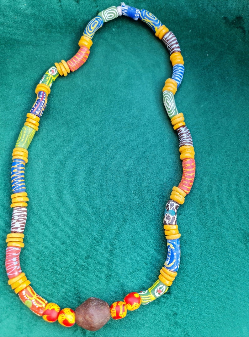 African Krobo Bead Necklace - Etsy
