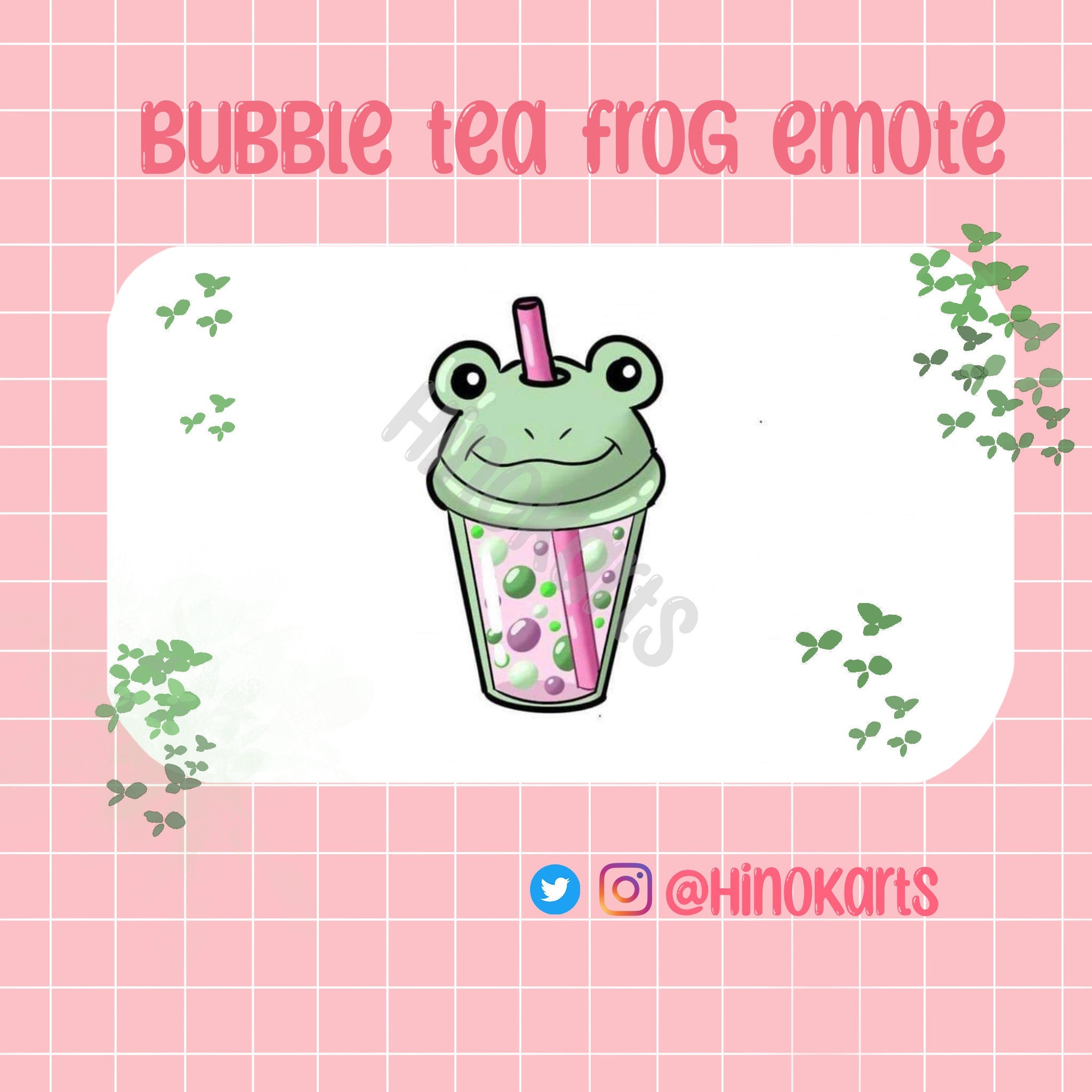 Cute Emote Bubble Tea Frog Twitch / Discord - Etsy