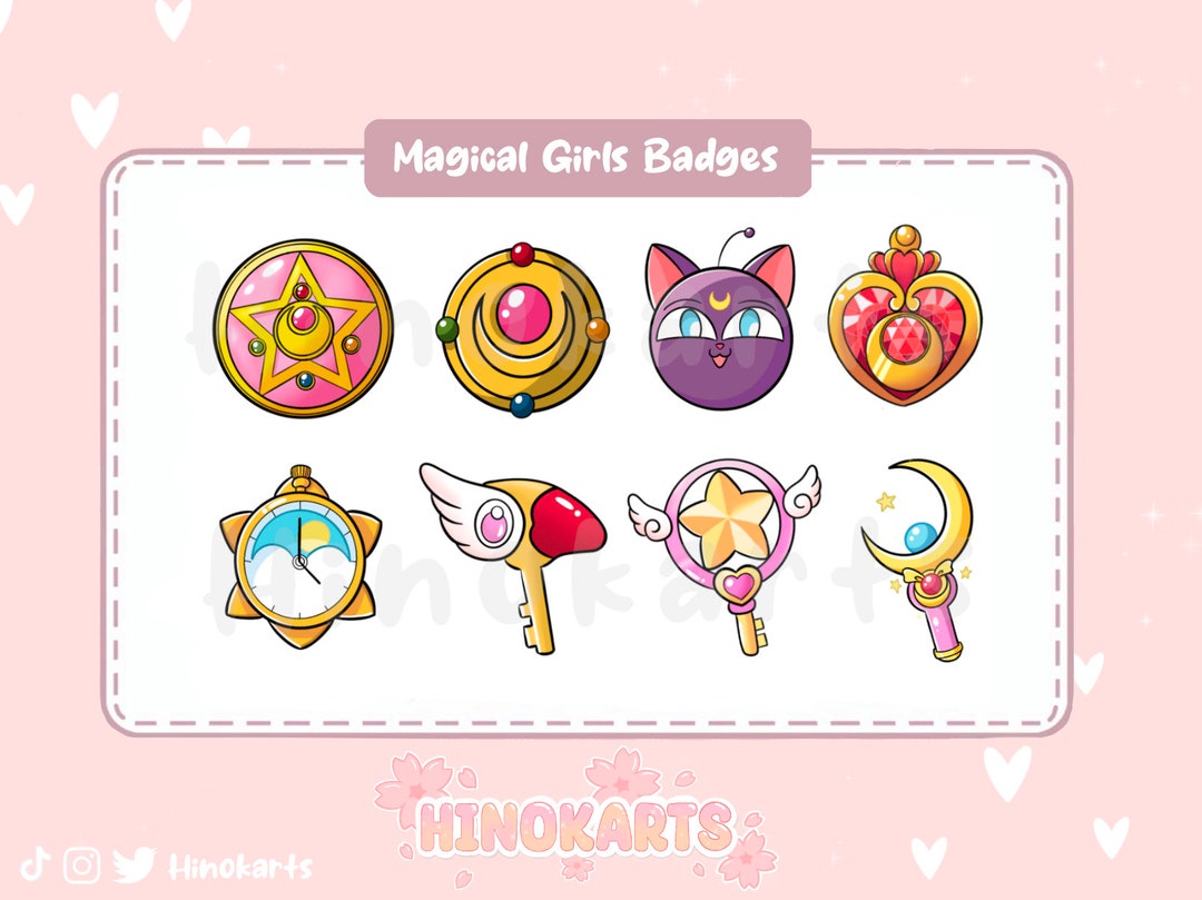 Sailor Moon Twitch Badges Twitch Bit Sub Magical Girls Emotes Card ...