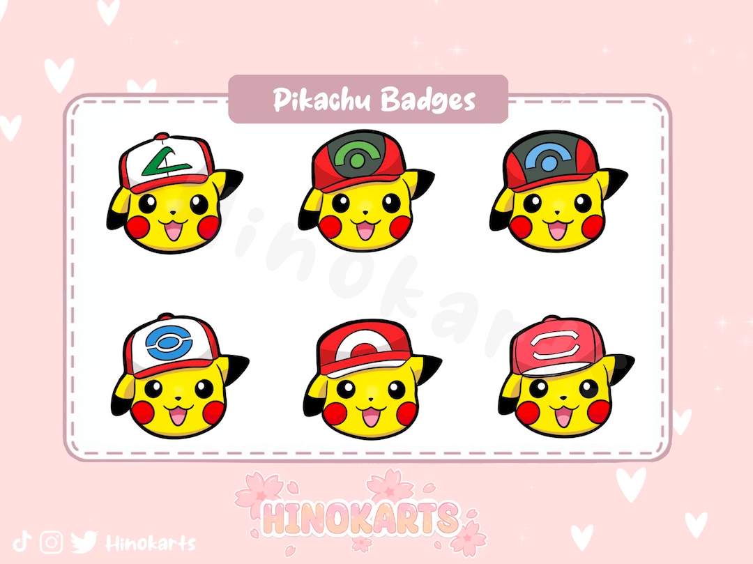 6 Pikachu Twitch Badges Discord Pokémon Emote Steam Youtube BIT SUB ...
