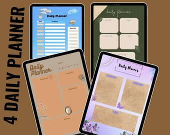 Printable or Digital Daily Planner Retro and Minimal, Purple - Etsy