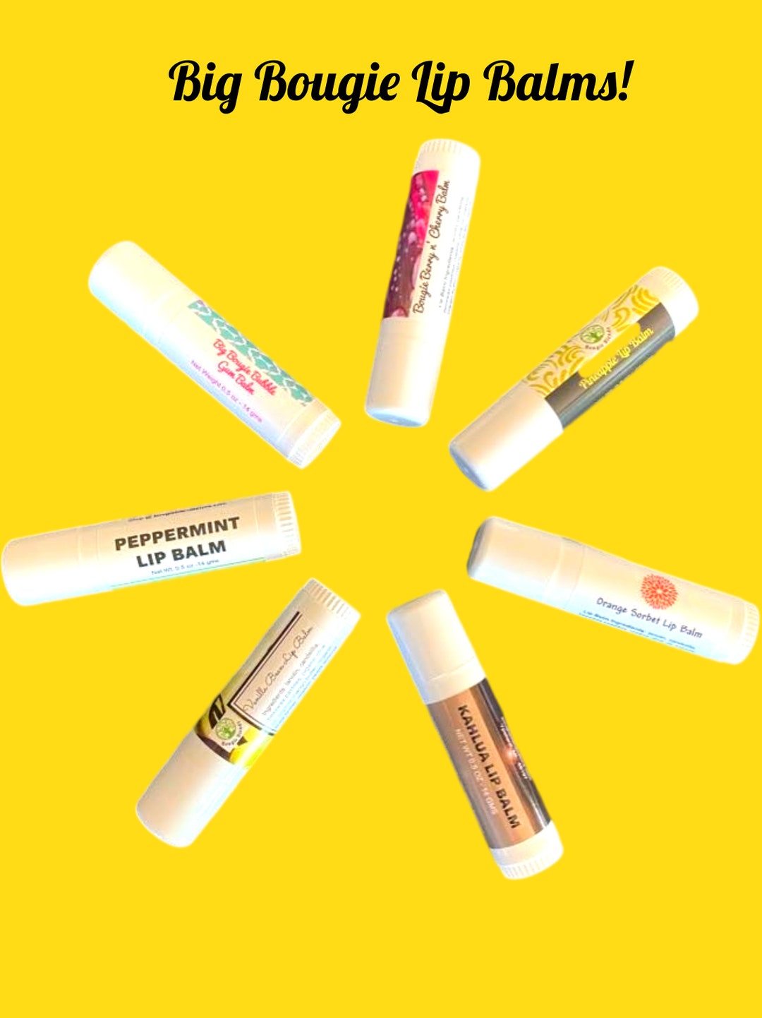 Big Bougie Lip Balms Multiple Flavors Moisturizing Lip Balm - Etsy