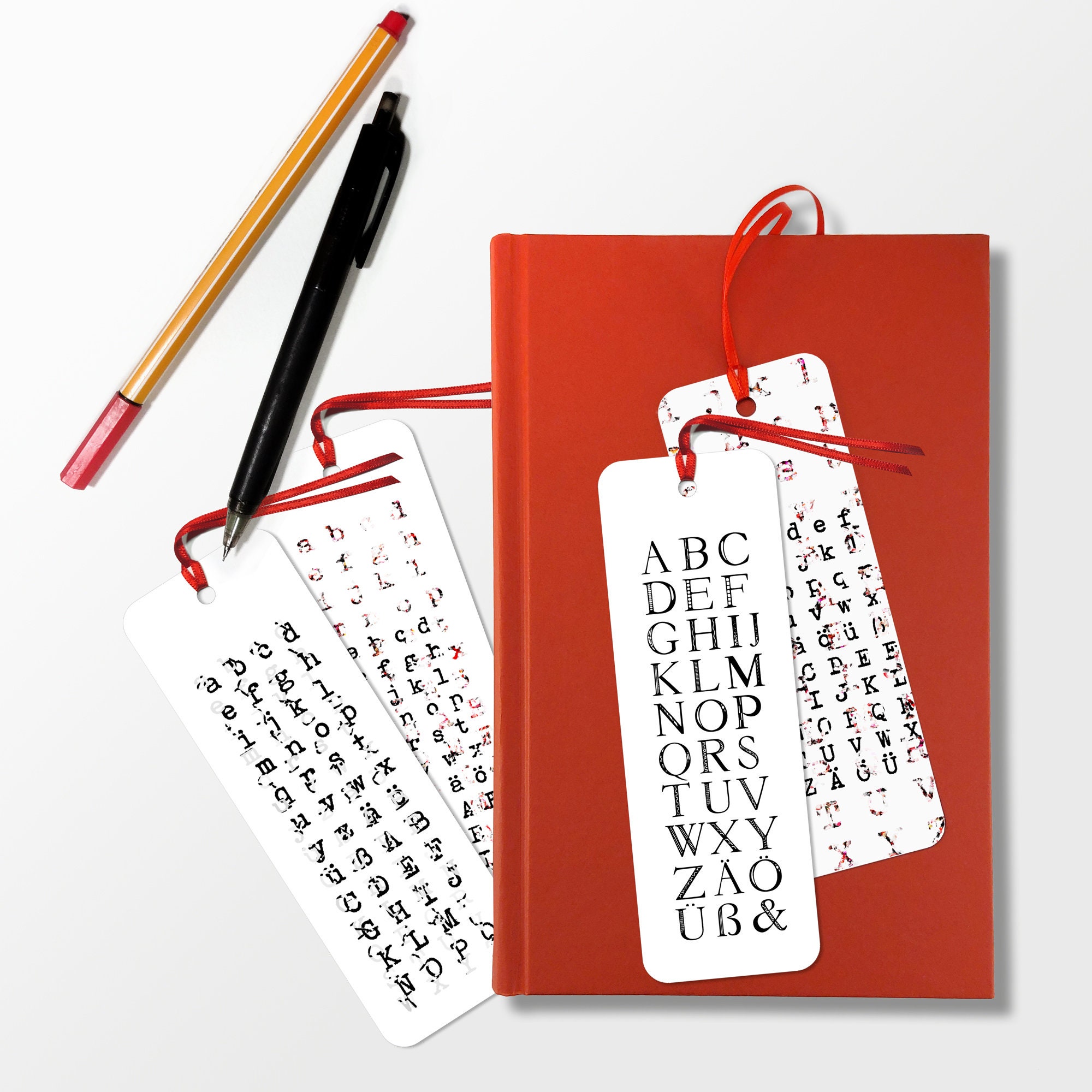 Waterproof Bookmarks alphabet With Motifs From Grafik-studio, Set of 4 ...
