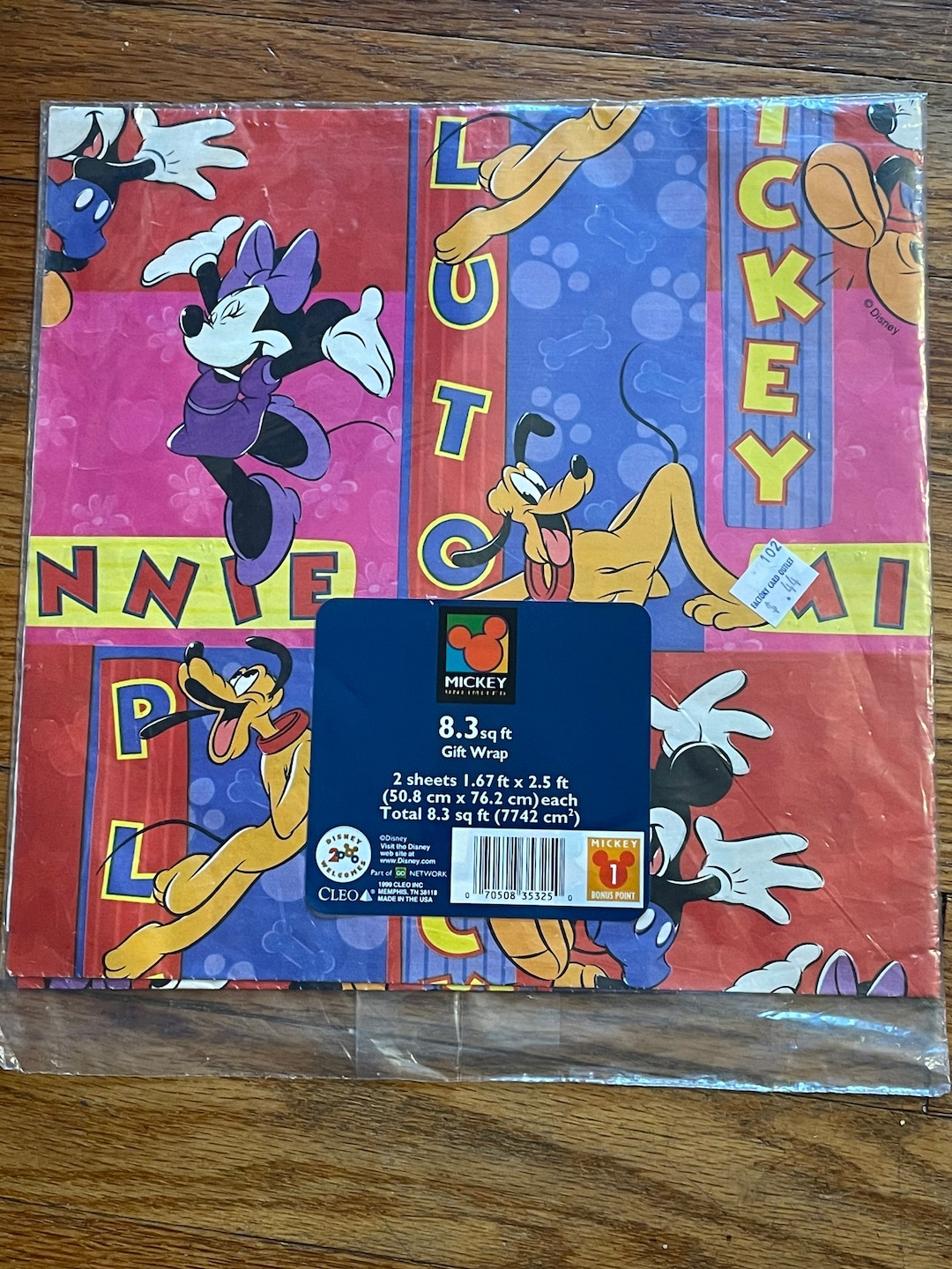 Vintage Mickey Mouse and Friends NOS Gift Wrap, 2 Sheets 30x20in. 1999 ...