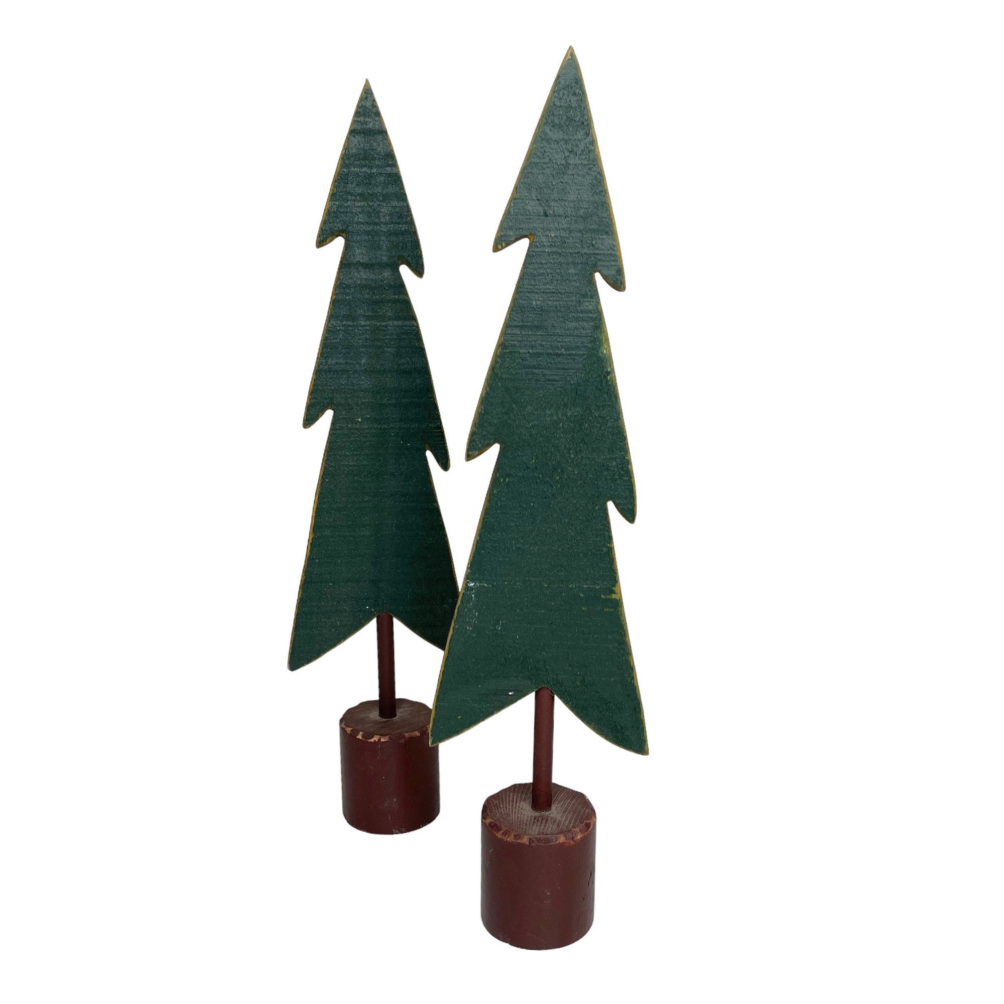Primitive Wooden Christmas Trees Set of 2 Rustic Christmas - Etsy