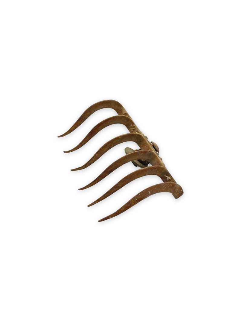 Antique Hand Forged Rake, Garden Rake Pitch Fork Primitive 1900's Metal ...