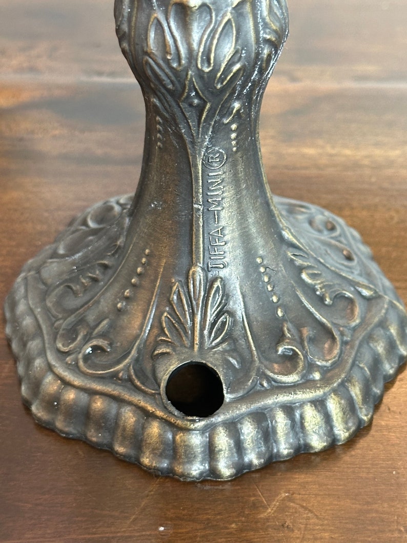 Antique Mini Lamp Base Part, L&LWMC 9877 White Metal Cast Flemish ...