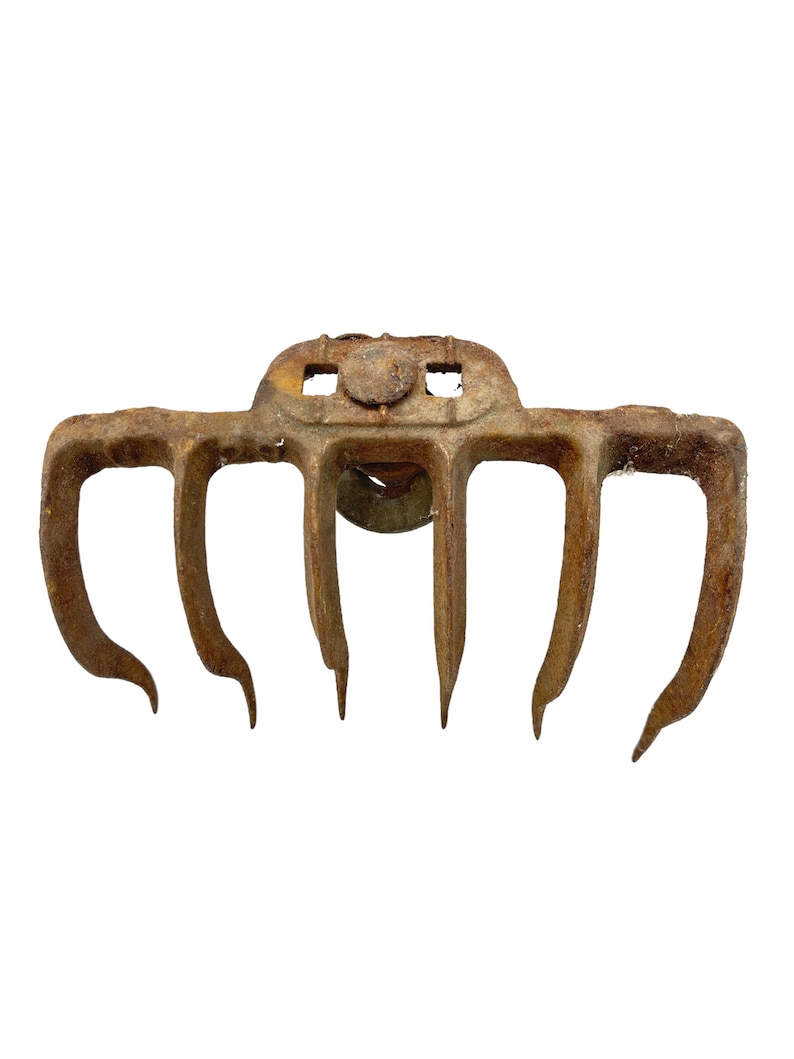 Antique Hand Forged Rake, Garden Rake Pitch Fork Primitive 1900's Metal ...