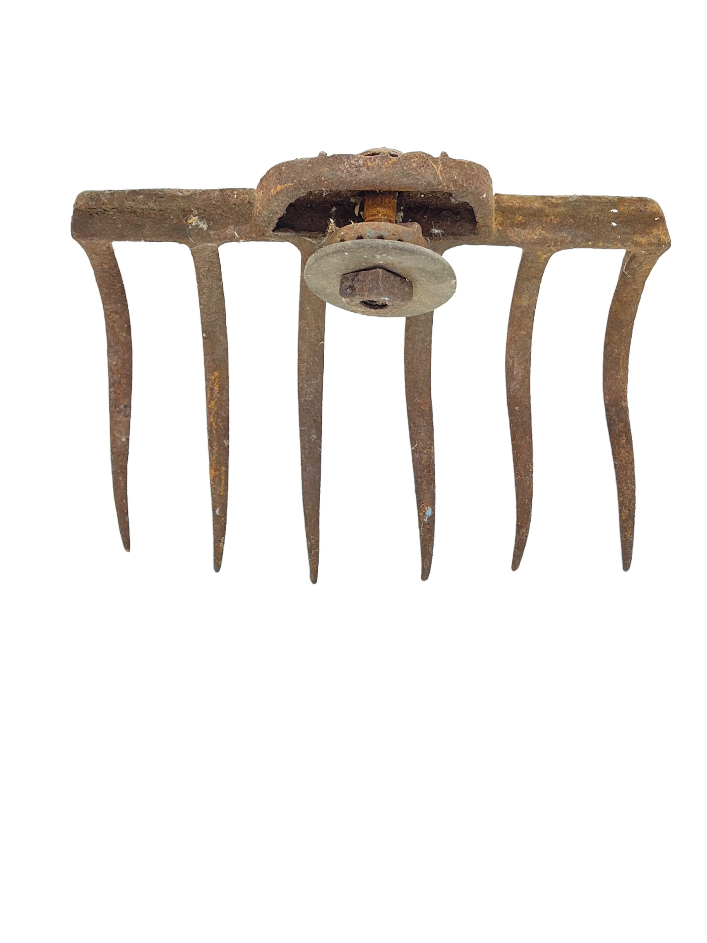 Antique Hand Forged Rake, Garden Rake Pitch Fork Primitive 1900's Metal ...