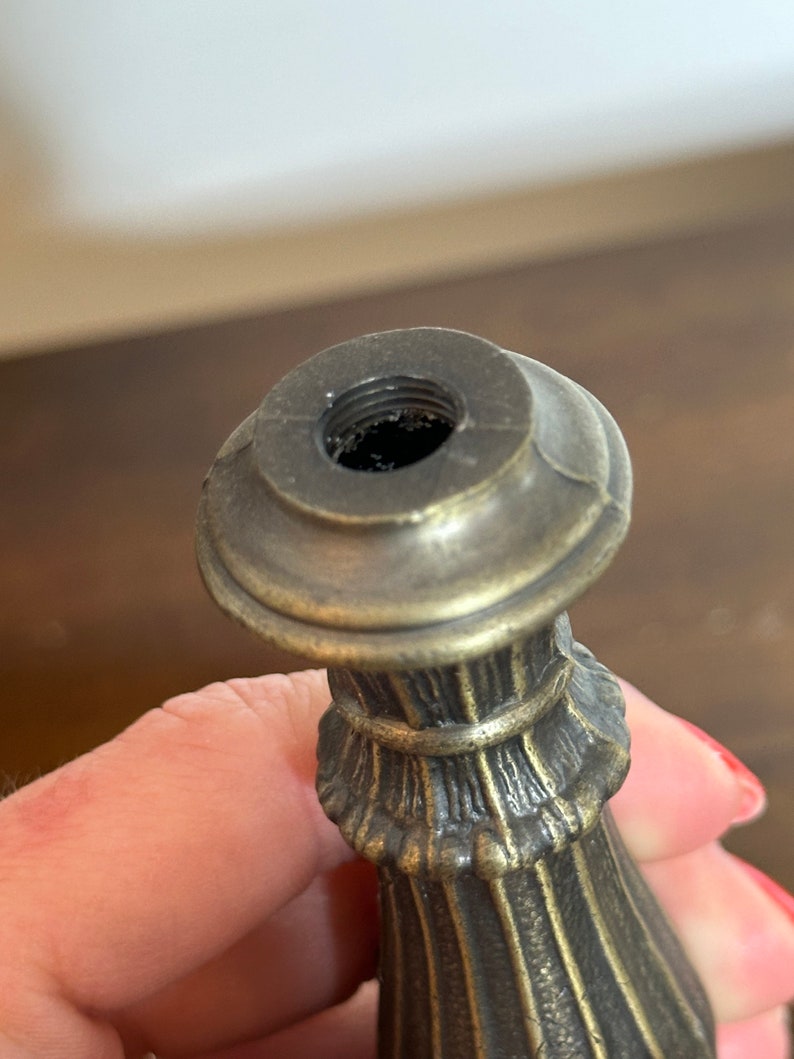 Antique Cast Metal Mini Lamp Base Parts Lilly Pad Design, L&LWMC 9984 ...