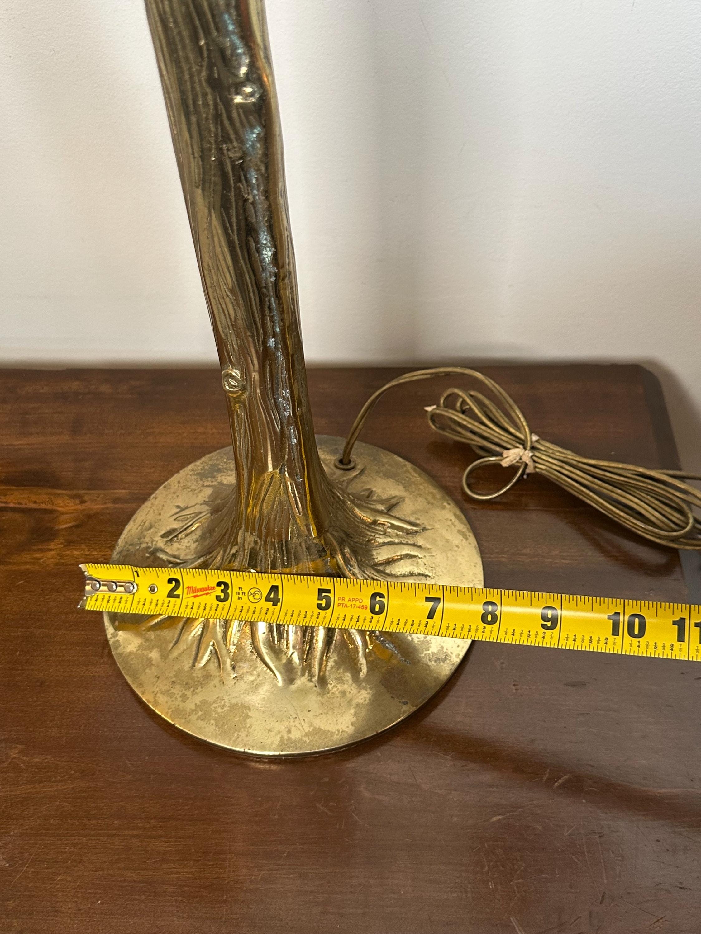 Vintage Tiffany Style Brass Tree Stump Lamp Base, Brass Table Lamp Base ...