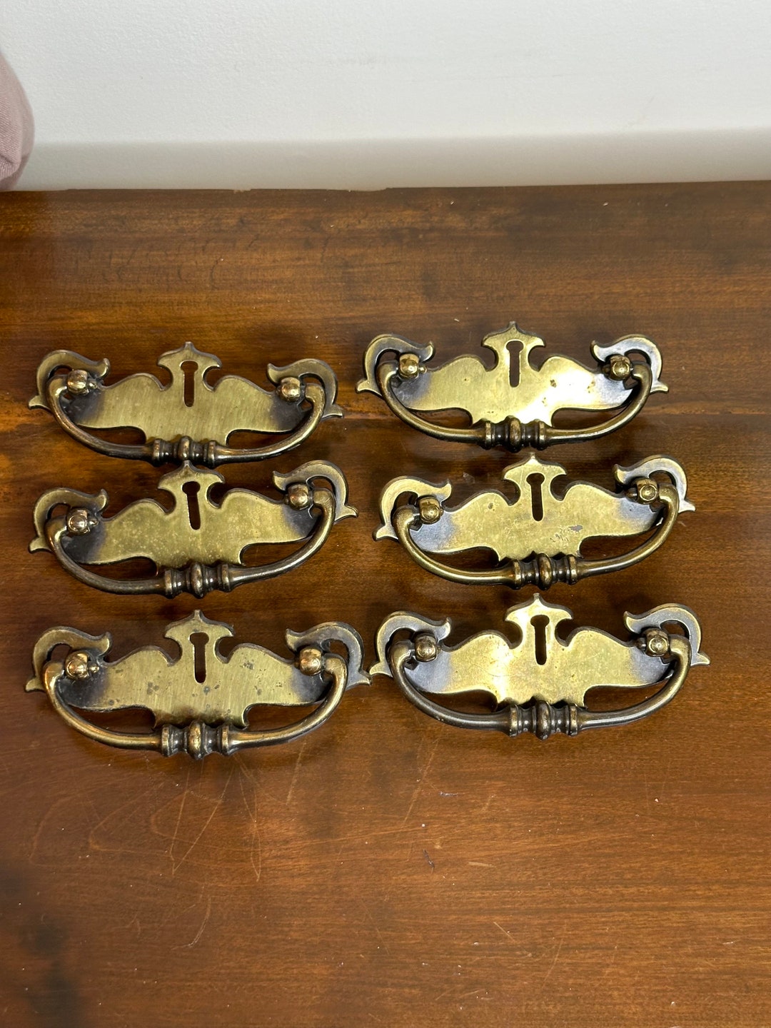 Set of 6 Chippendale Bat Wing Brass Drawer Pulls, KBC2 N10034 Furniture ...