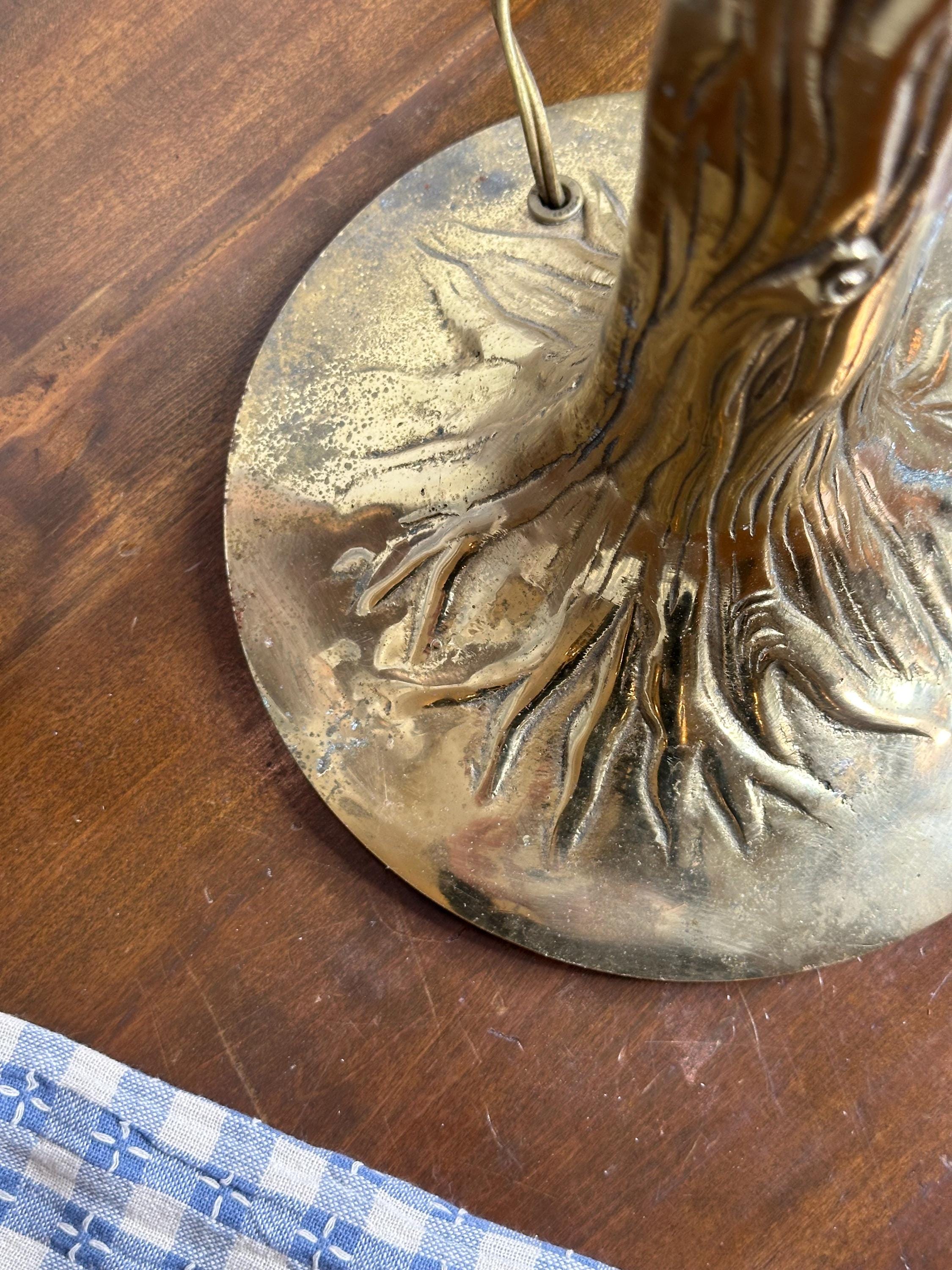 Vintage Tiffany Style Brass Tree Stump Lamp Base, Brass Table Lamp Base ...