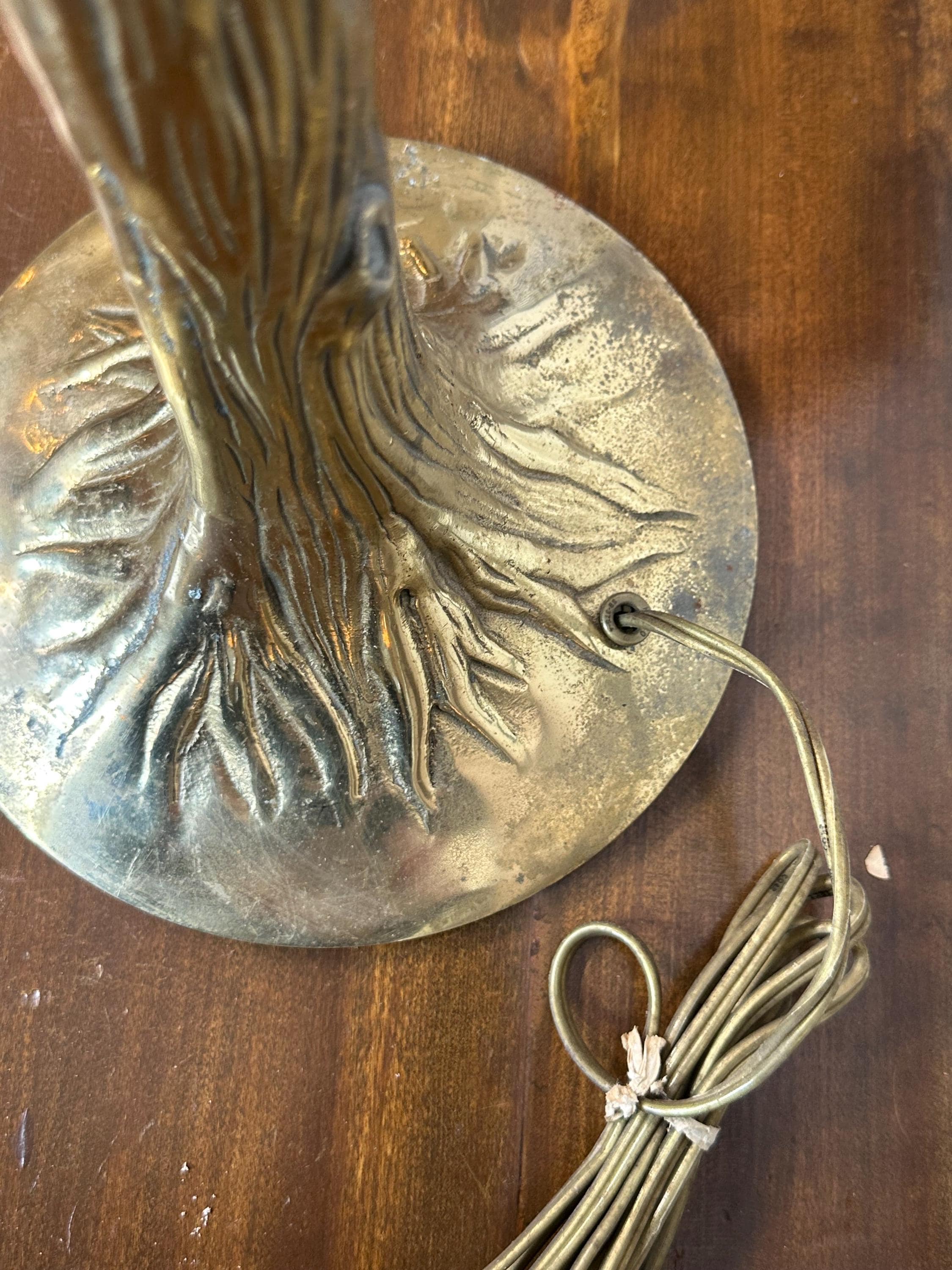 Vintage Tiffany Style Brass Tree Stump Lamp Base, Brass Table Lamp Base ...