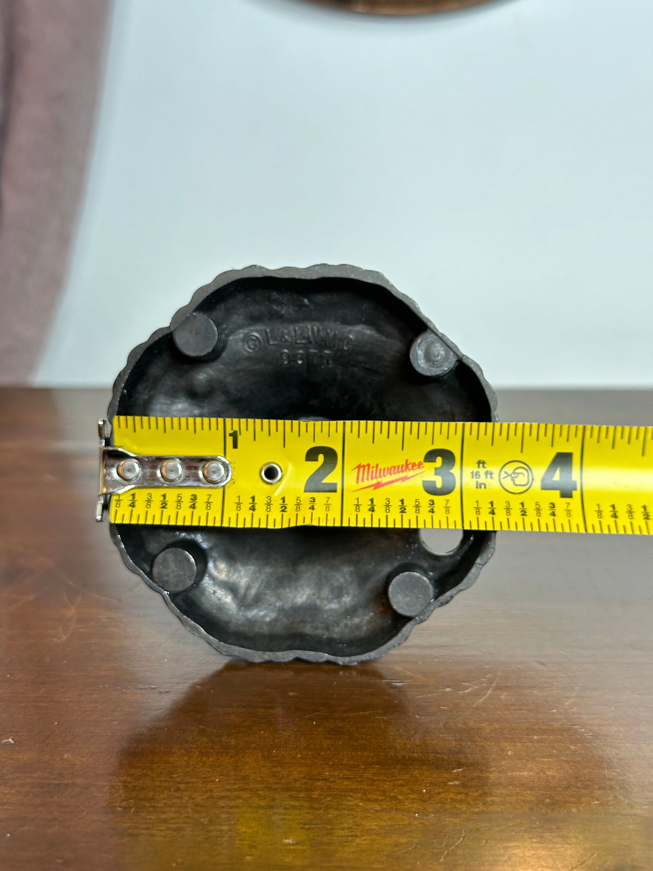 Antique Mini Lamp Base Part, L&LWMC 9877 White Metal Cast Flemish ...
