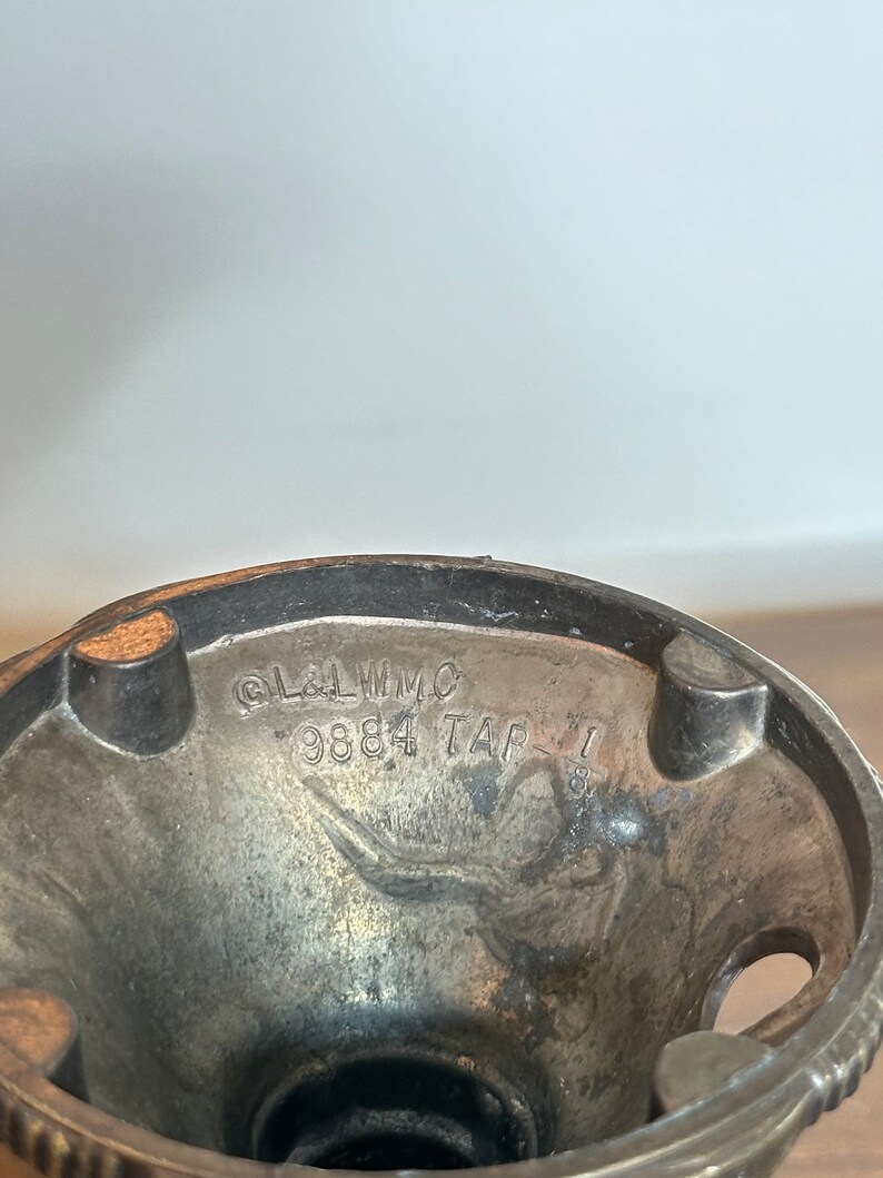 Antique Cast Metal Mini Lamp Base Parts Lilly Pad Design, L&LWMC 9984 ...