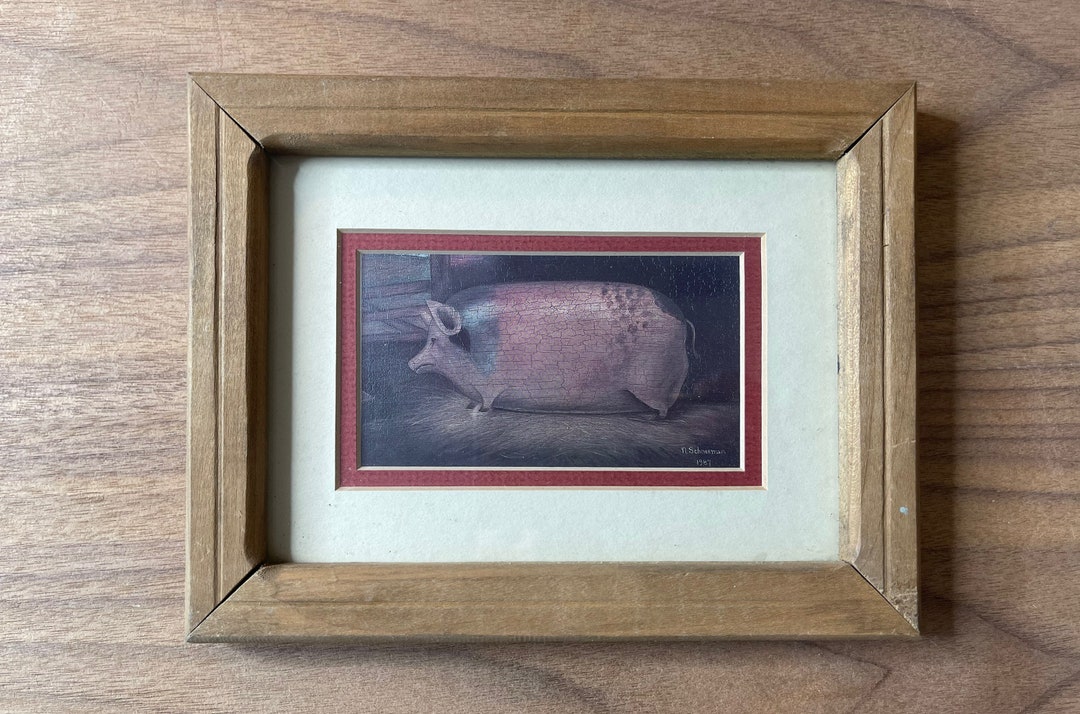 Vintage Farmhouse Small Picture Frame Set Pig & Sheep Heard by N ...