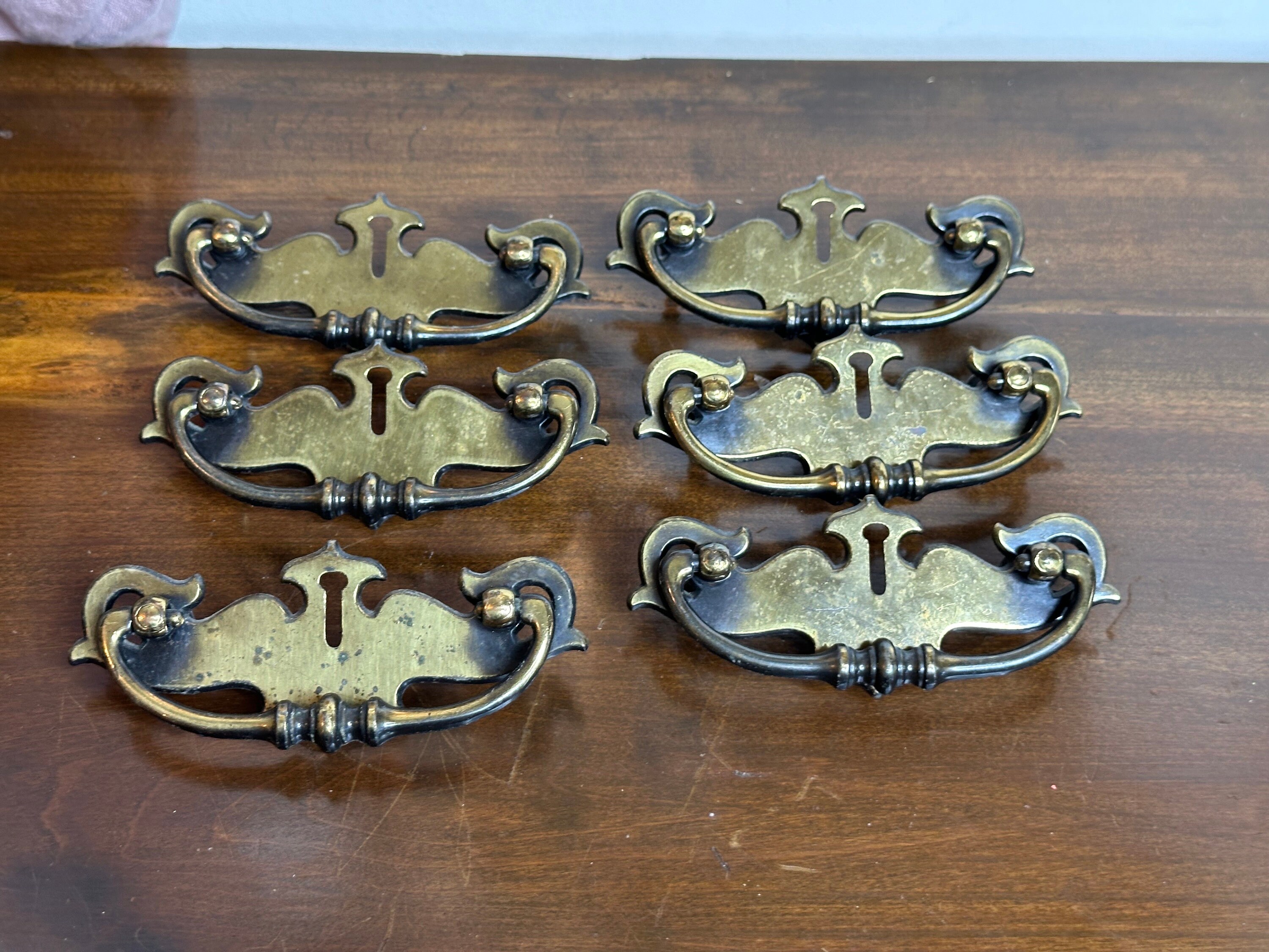 Set of 6 Chippendale Bat Wing Brass Drawer Pulls, KBC2 N10034 Furniture ...