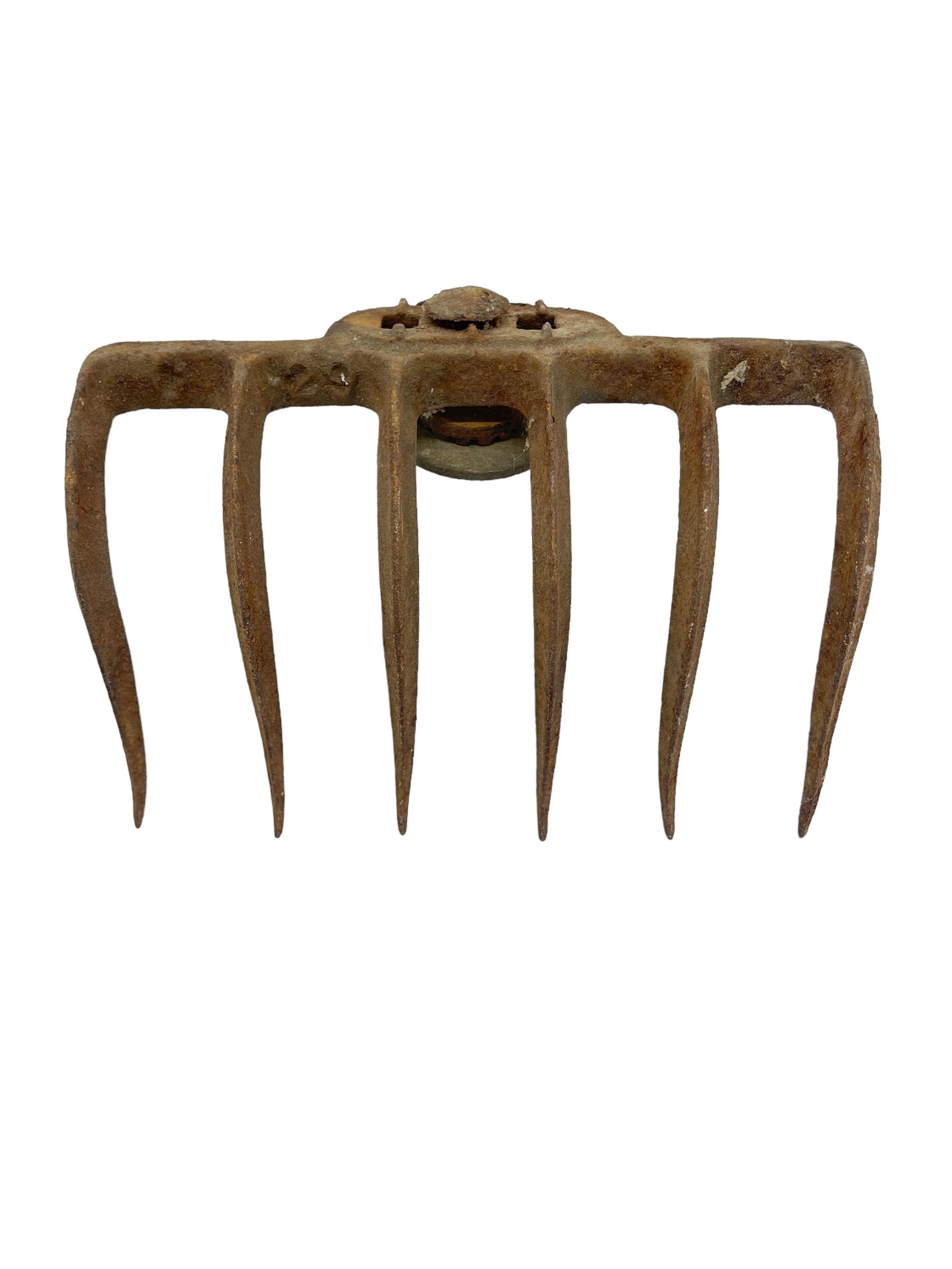 Antique Hand Forged Rake, Garden Rake Pitch Fork Primitive 1900's Metal ...