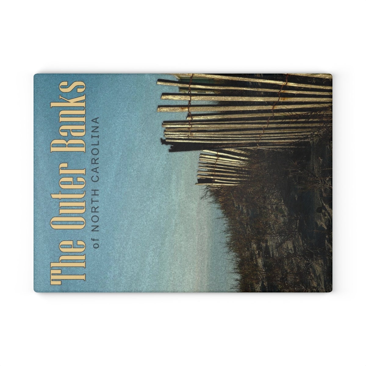 Outer Banks - Glass Cutting Board - Vintage OBX Travel Poster Design ...