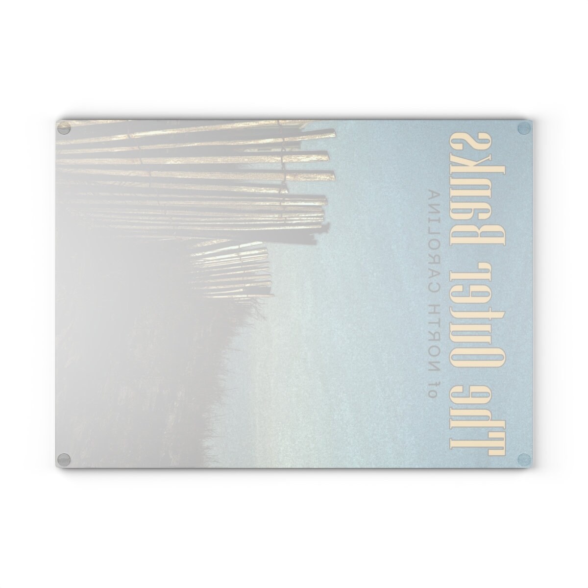 Outer Banks - Glass Cutting Board - Vintage OBX Travel Poster Design ...