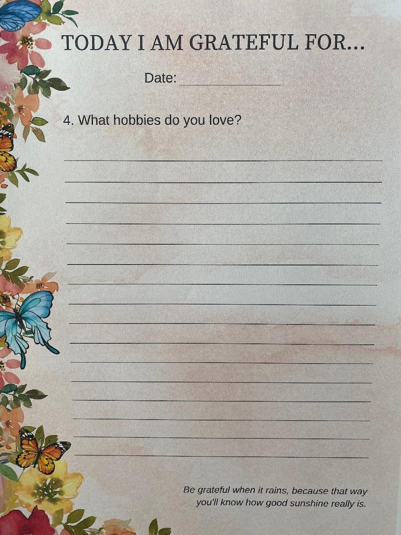 Printable Gratitude Journal, Printable Gratitude Diary, Daily Gratitude ...