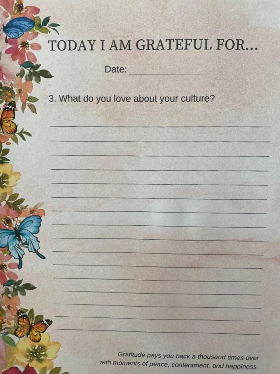 Printable Gratitude Journal Printable Gratitude Diary Daily - Etsy