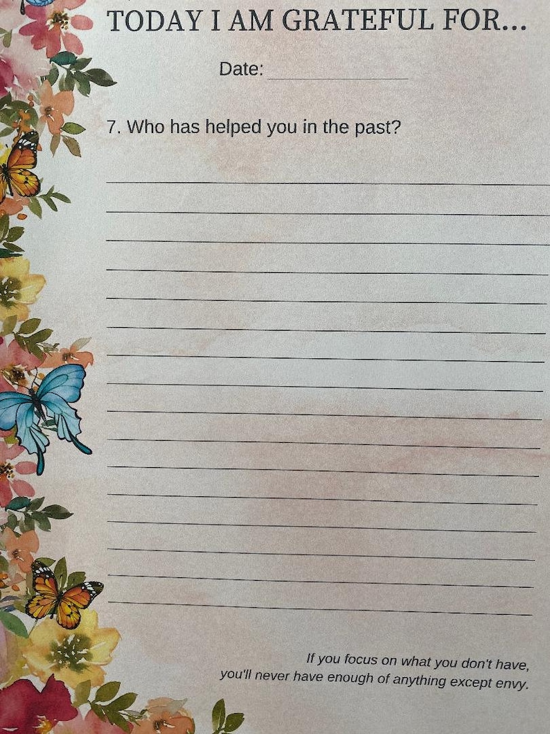 Printable Gratitude Journal, Printable Gratitude Diary, Daily Gratitude ...