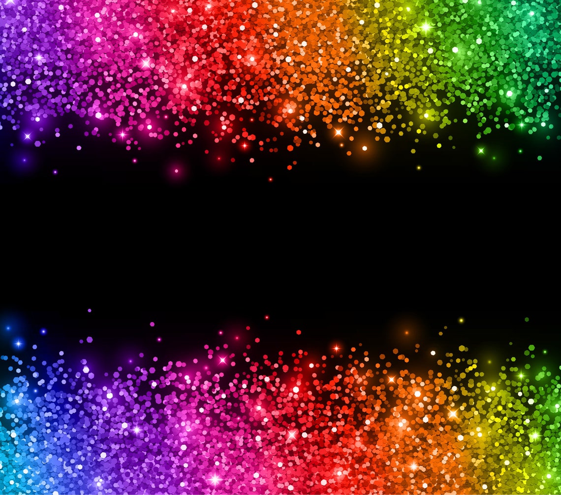 Black Rainbow Glitter Sparkle Shiny Tumbler Wrap for Skinny Tumbler ...