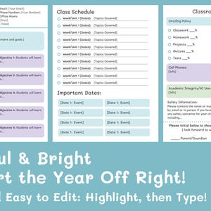Editable Teacher Syllabus Template for Elementary, Middle, and High ...
