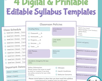 Editable Middle/high School Syllabus - Etsy