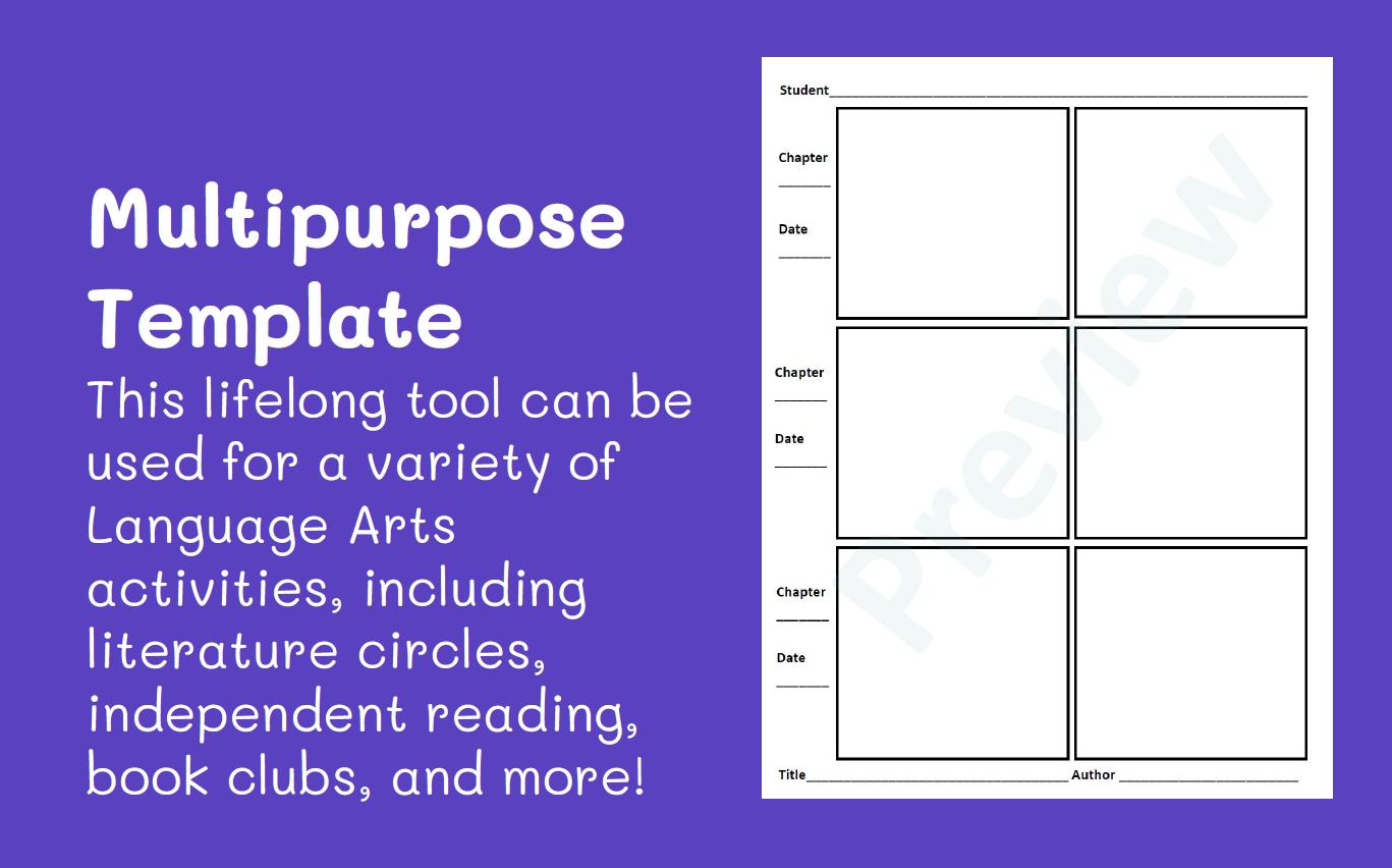 Sticky Note Template for Reading Response: Literature Circles & Book ...