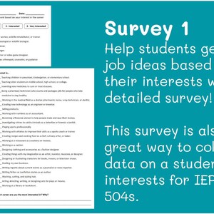 Editable Career Interest Survey/inventory for Middle School Students ...