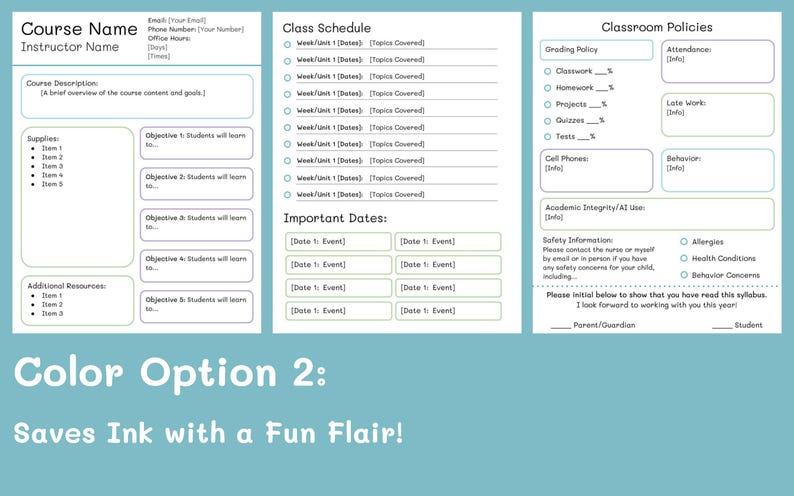 Editable Teacher Syllabus Template for Elementary, Middle, and High ...