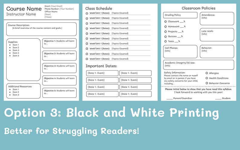Editable Teacher Syllabus Template for Elementary, Middle, and High ...